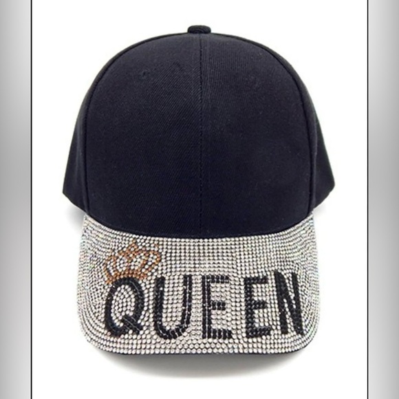 Accessories | Polyester With Rhinestone Queen Ball Cap | Poshmark